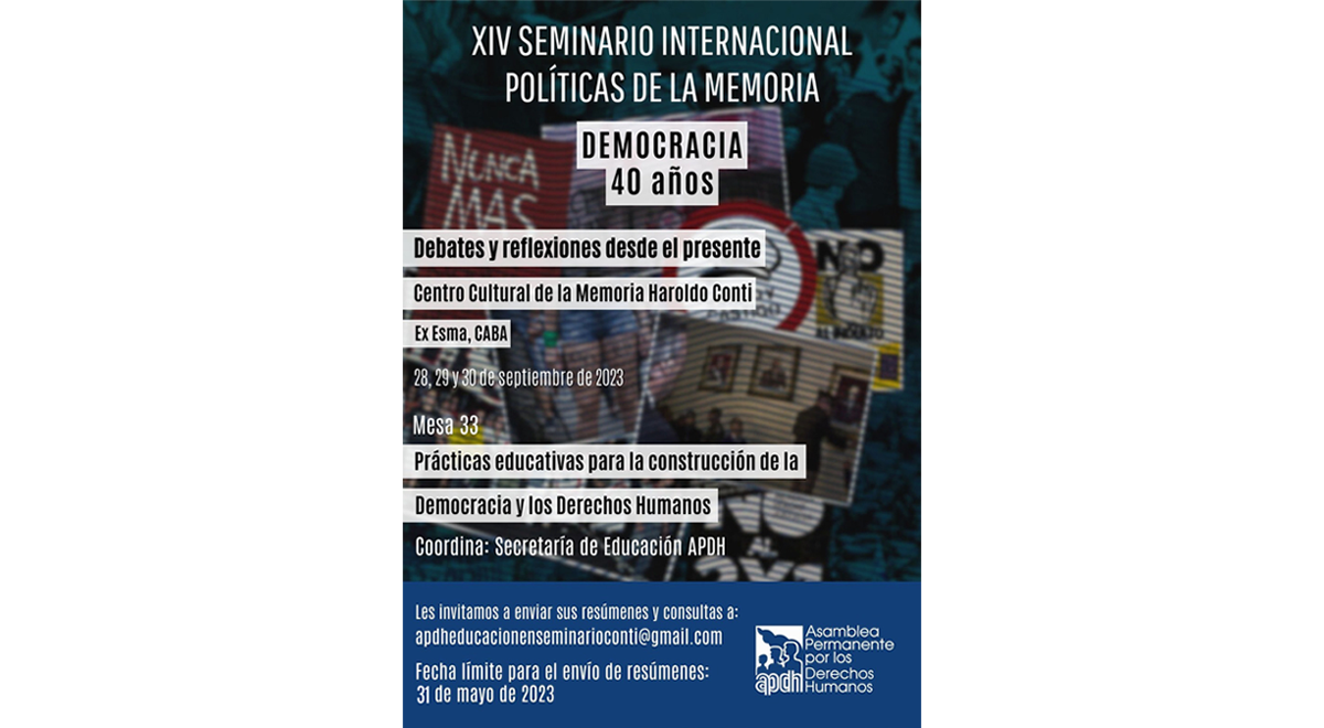 Convocatoria a participar en la Mesa "Prácticas educativas para la construcción de la Democracia ...